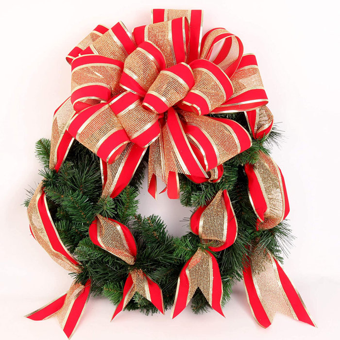 The Holiday Aisle® 20 Holiday Christmas Wreath Large Red Velvet Gold